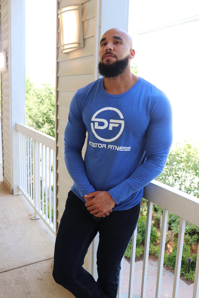 UNISEX DF Long Sleeve Shirt Vintage Blue w/ White DF Logo – Dictator ...